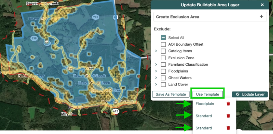 Buildable Area with Templates and Custom Exclusion Zones. New!!