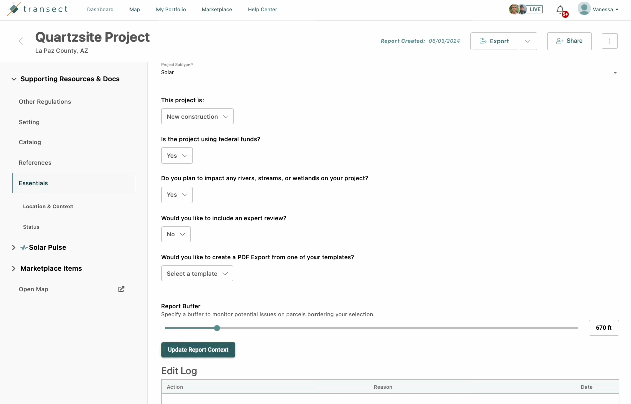 Updating an Existing Report's Context