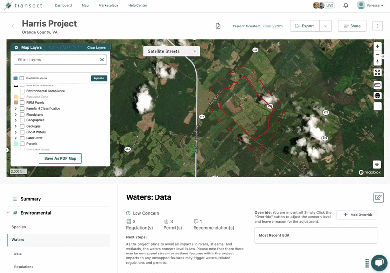 Overriding Concern Levels and Permits